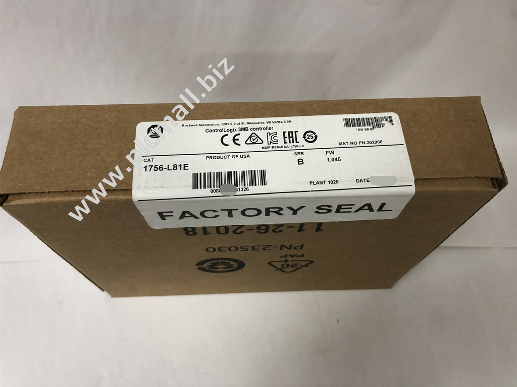 1756-L81E Allen Bradley ControlLogix 3MB controller Brand new Fast shi ...
