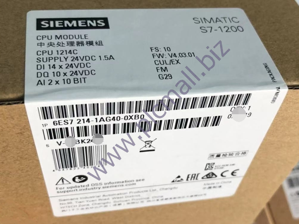 6ES7214-1BG40-0XB0 Siemens SIMATIC S7-1200, CPU 1214C,, 54% OFF