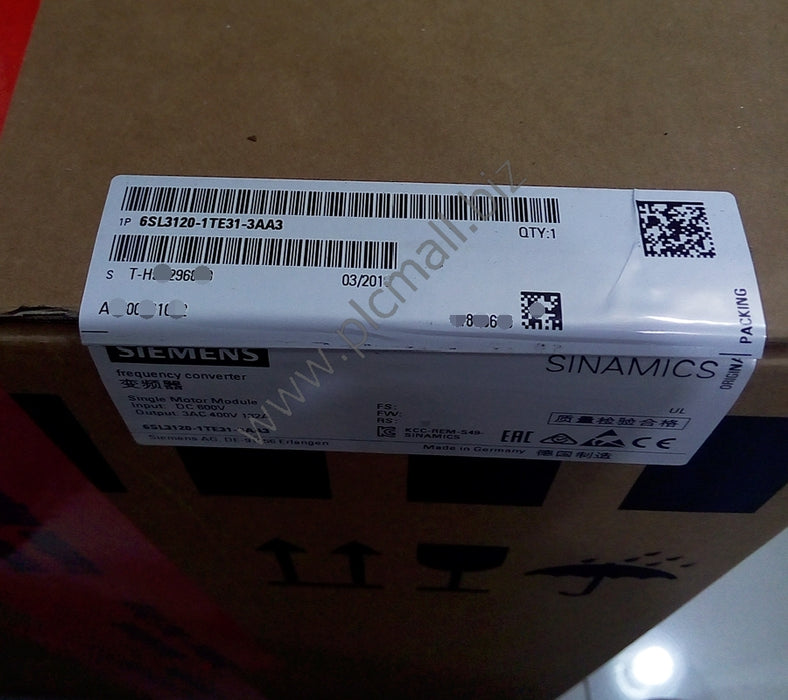 6SL3120-1TE31-3AA3 siemens SINAMICS S120 SINGLE MOTOR 3AC 400V, 132A N ...